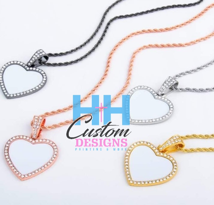 Sublimation Heart Necklace – h.hcustomdesigns2020